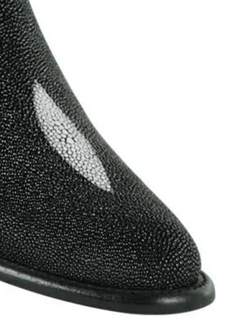 Los Altos Men's Black Single Stone Stingray Exotic Roper Boots – RR ...